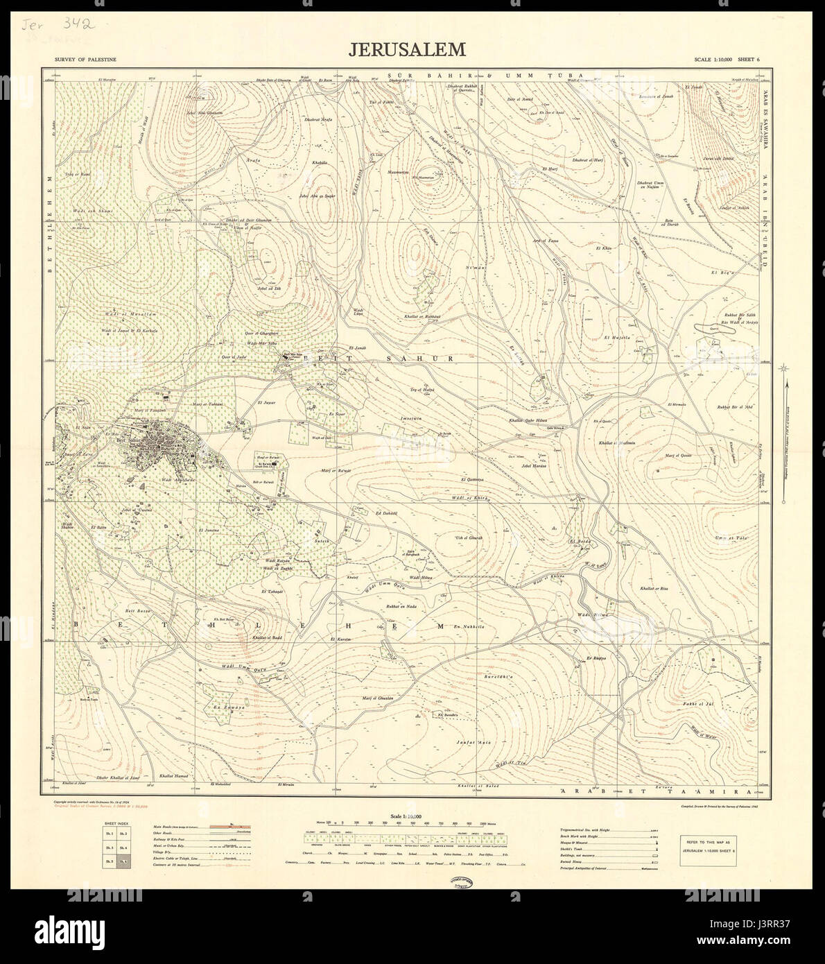 Map of Jerusalem compiled, drawn, and printed by the Survey of ...