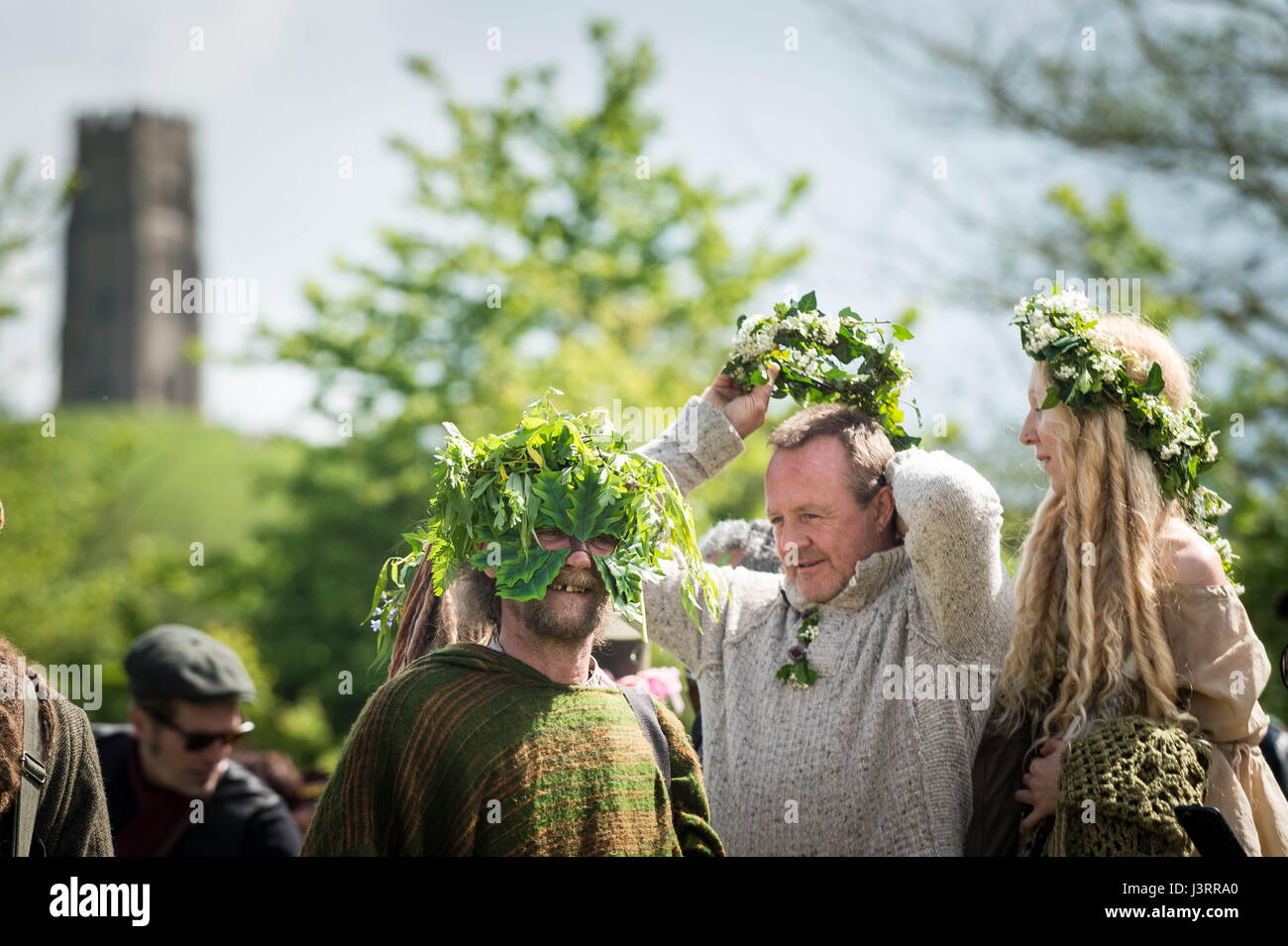Annual Beltane celebrations on May Day in Glastonbury as part of a ...