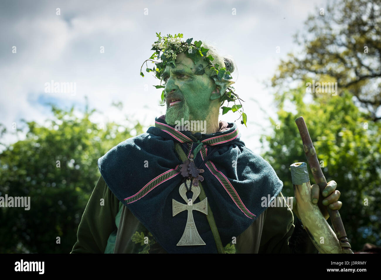 Annual Beltane celebrations on May Day in Glastonbury as part of a ...