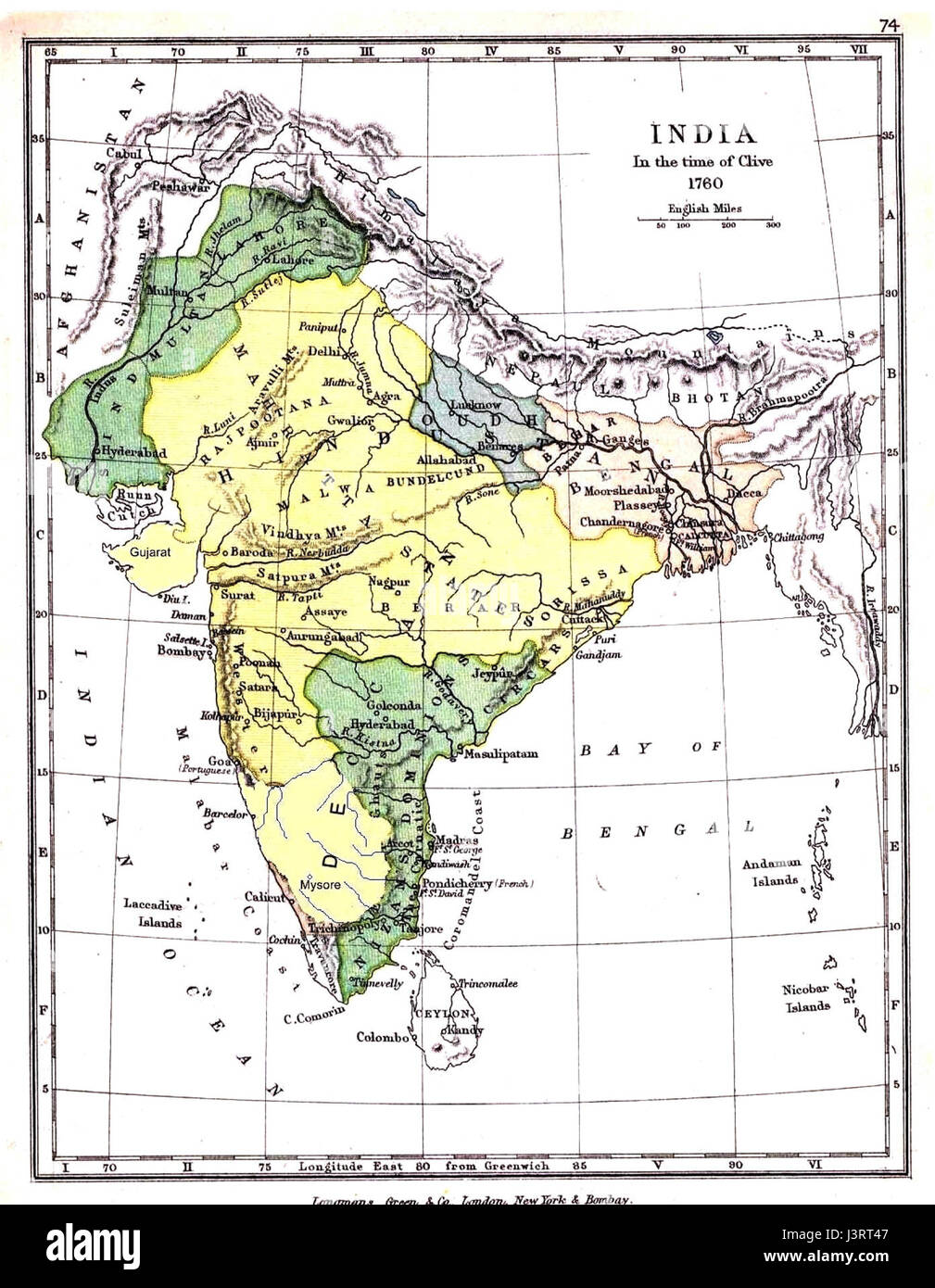 India map 18th century hi-res stock photography and images - Alamy