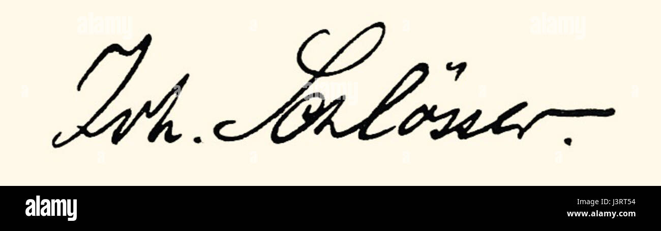 The signature of Johann Heinrich Schloesser, a prominent figure ...