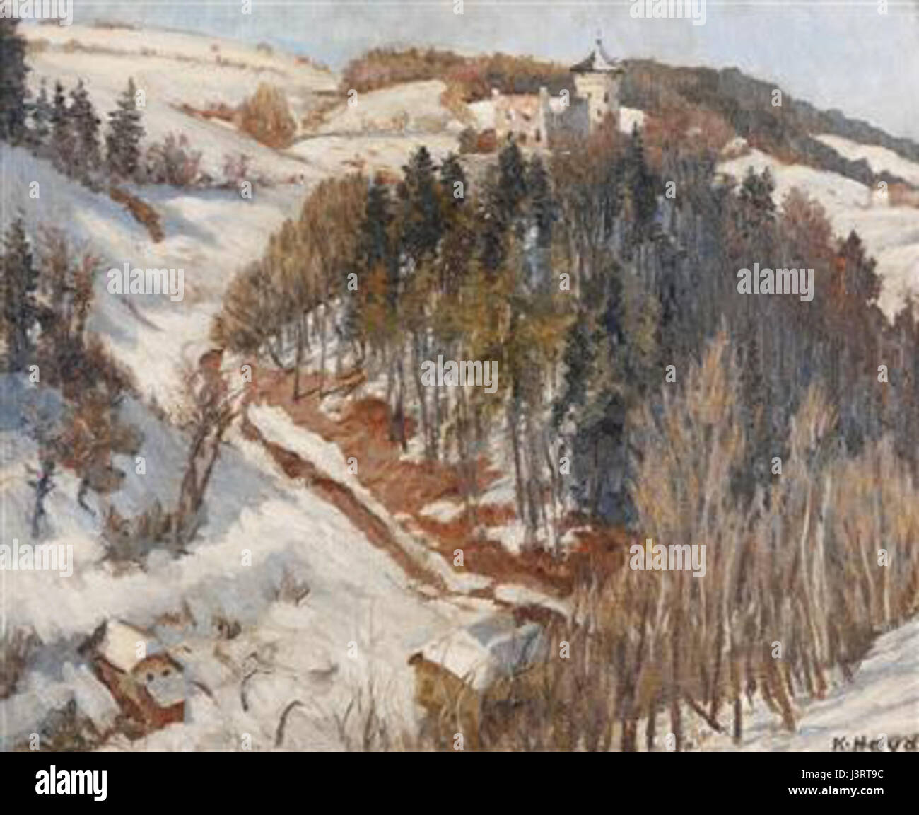 The painting by Karl Hayd depicts the ruins of Wildberg, a town in ...