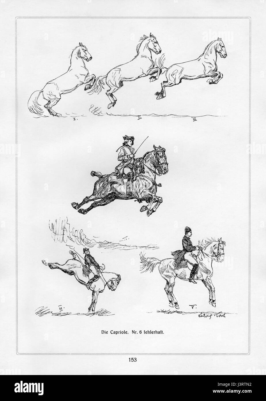 A black-and-white image by photographer Koch, featuring the Capriole, a ...