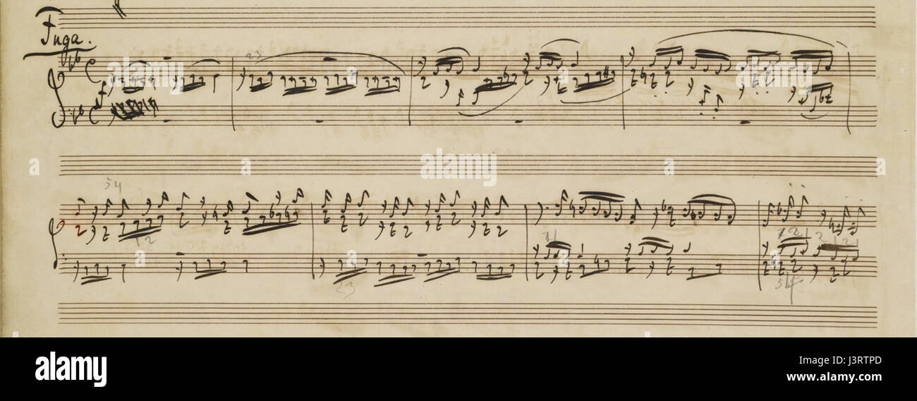 Johannes Brahms' Op. 24 Exposition der Fuga is a musical manuscript ...