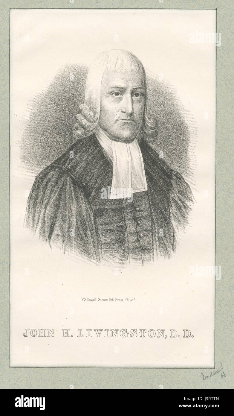 *John H. Livingston, D.D* was a prominent American Presbyterian ...