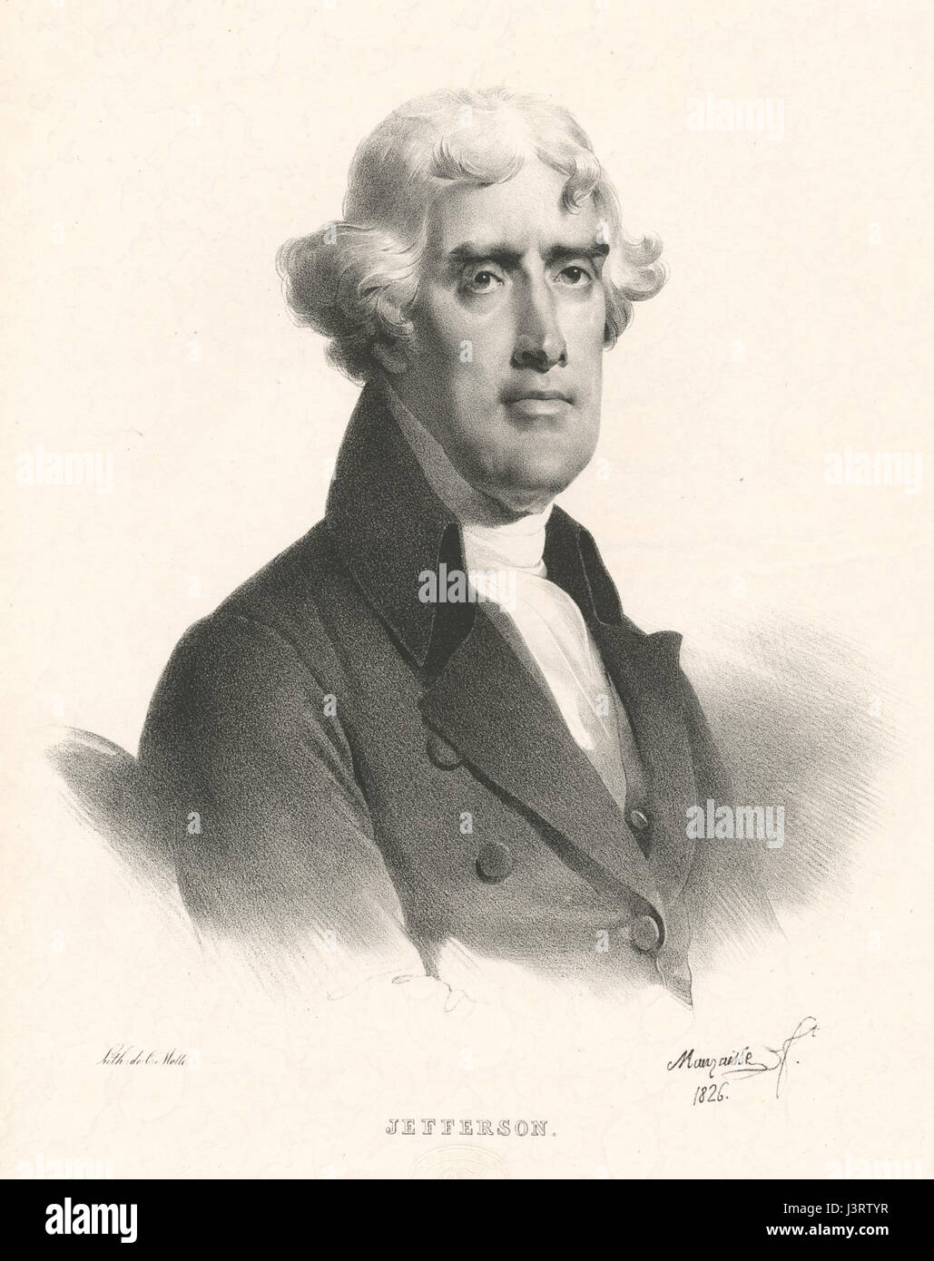 Engraving of Thomas Jefferson, created by printmakers Fenner Sears & Co ...