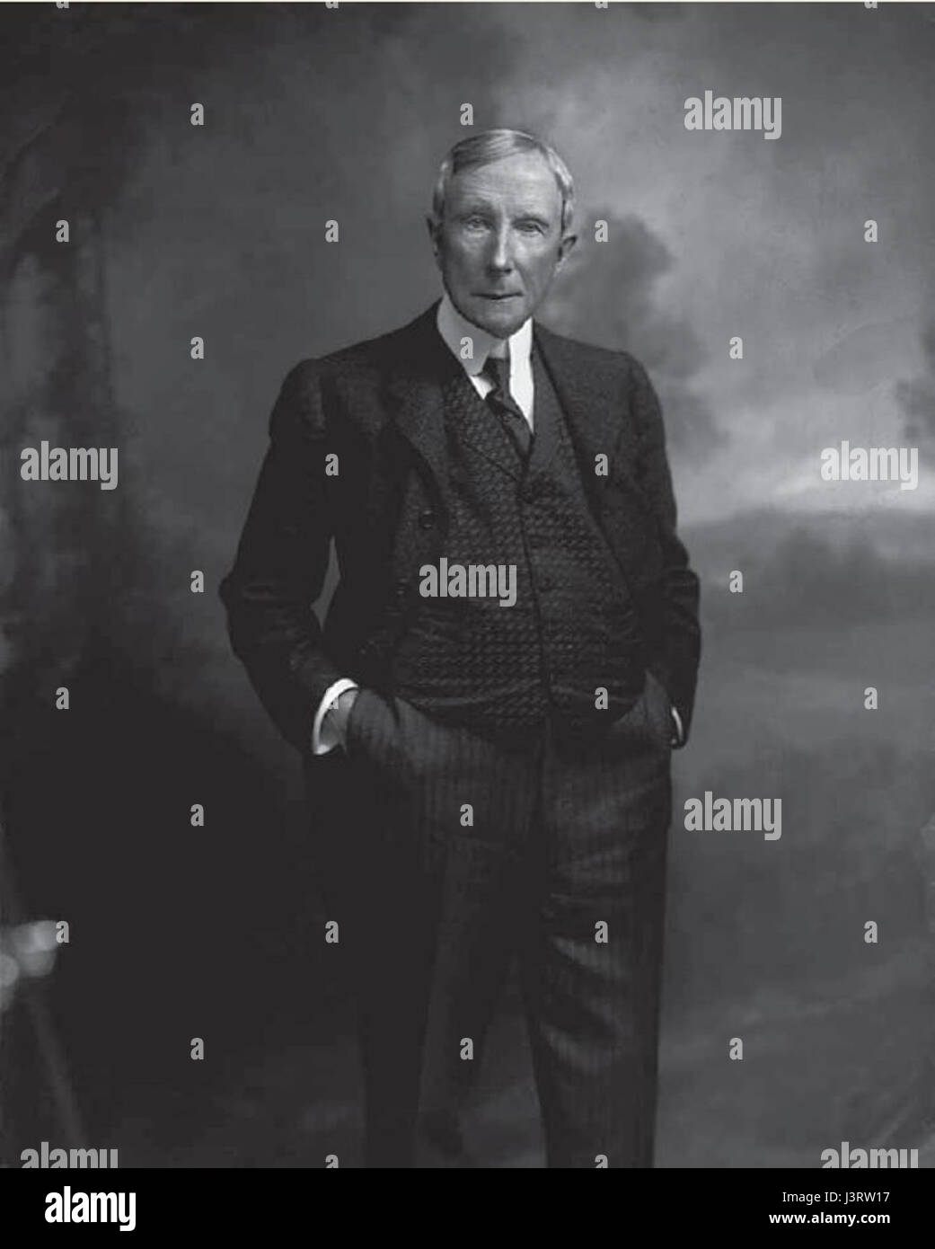 A portrait of John D. Rockefeller, created by artist Oscar White around ...