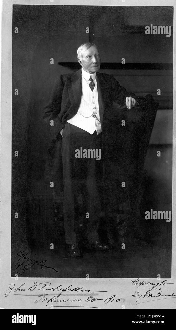 A portrait of John D. Rockefeller, the American industrialist, created ...