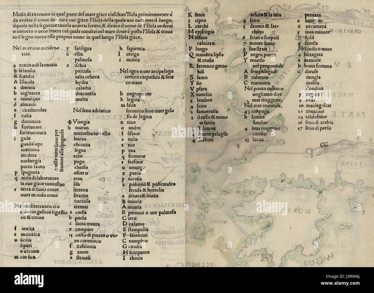 This index accompanies the 1547 map of Europe created by Benedetto ...