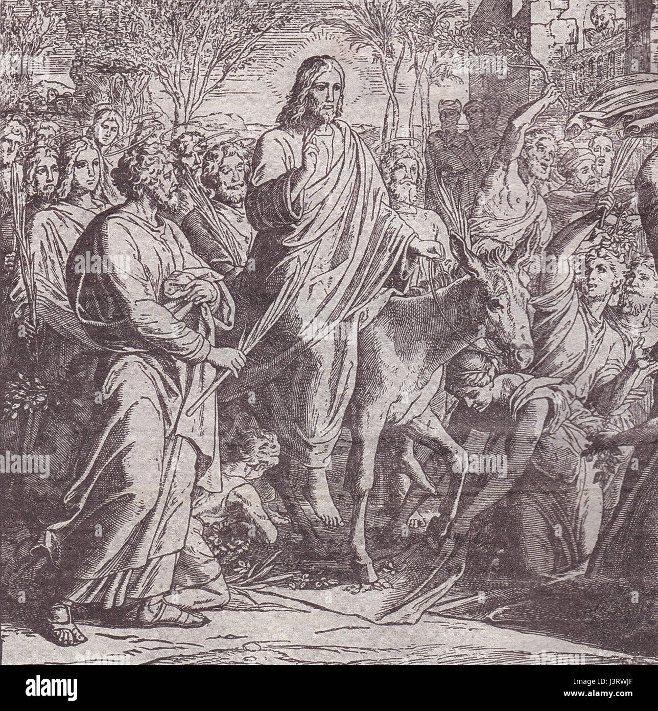 This is an iconic scene depicting the biblical moment of Jesus' entry ...