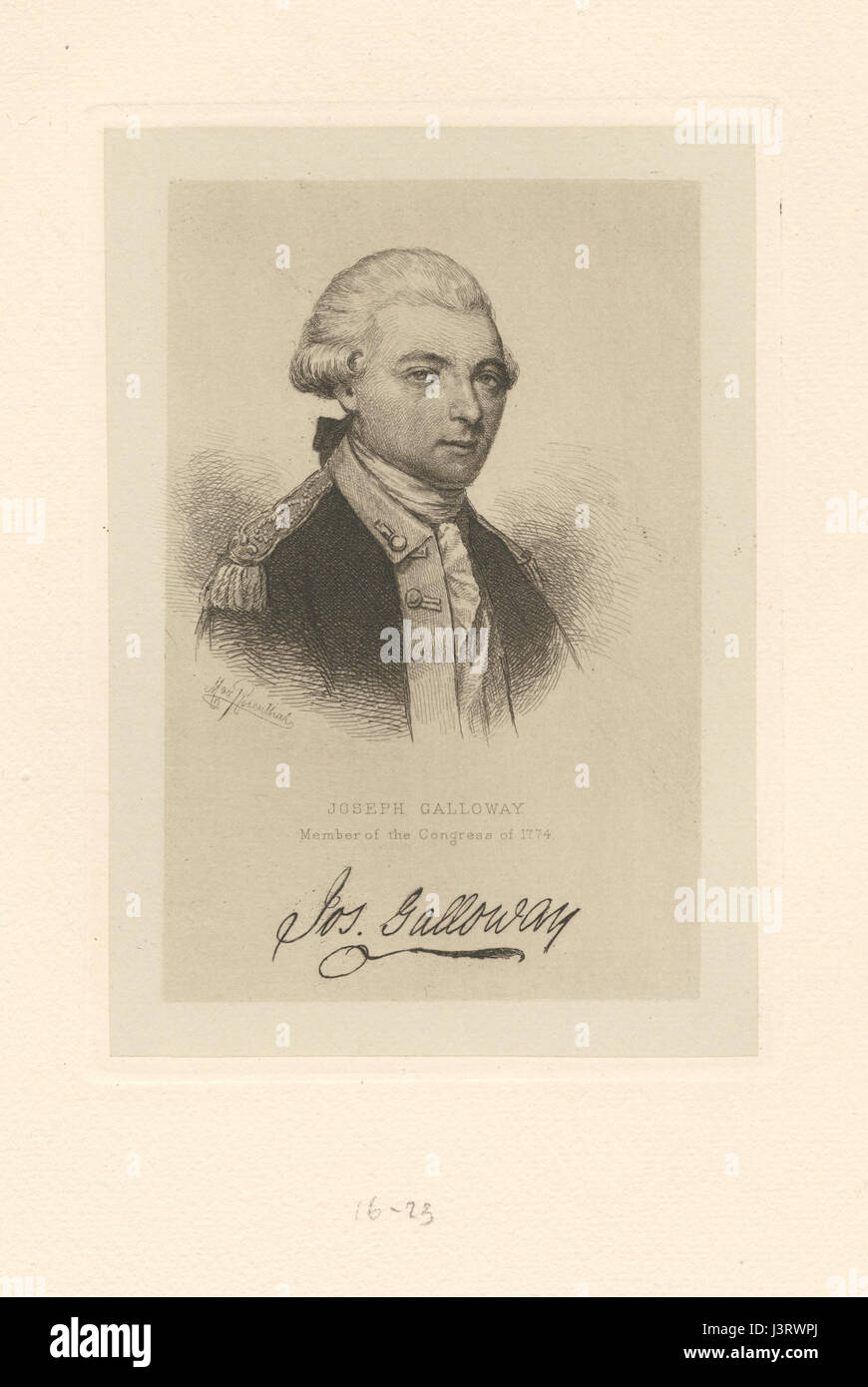A historical portrait of Joseph Galloway, a member of the Continental ...