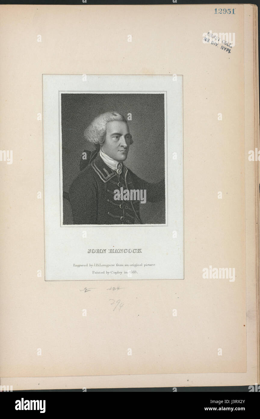 This portrait of John Hancock, one of the signers of the U.S ...