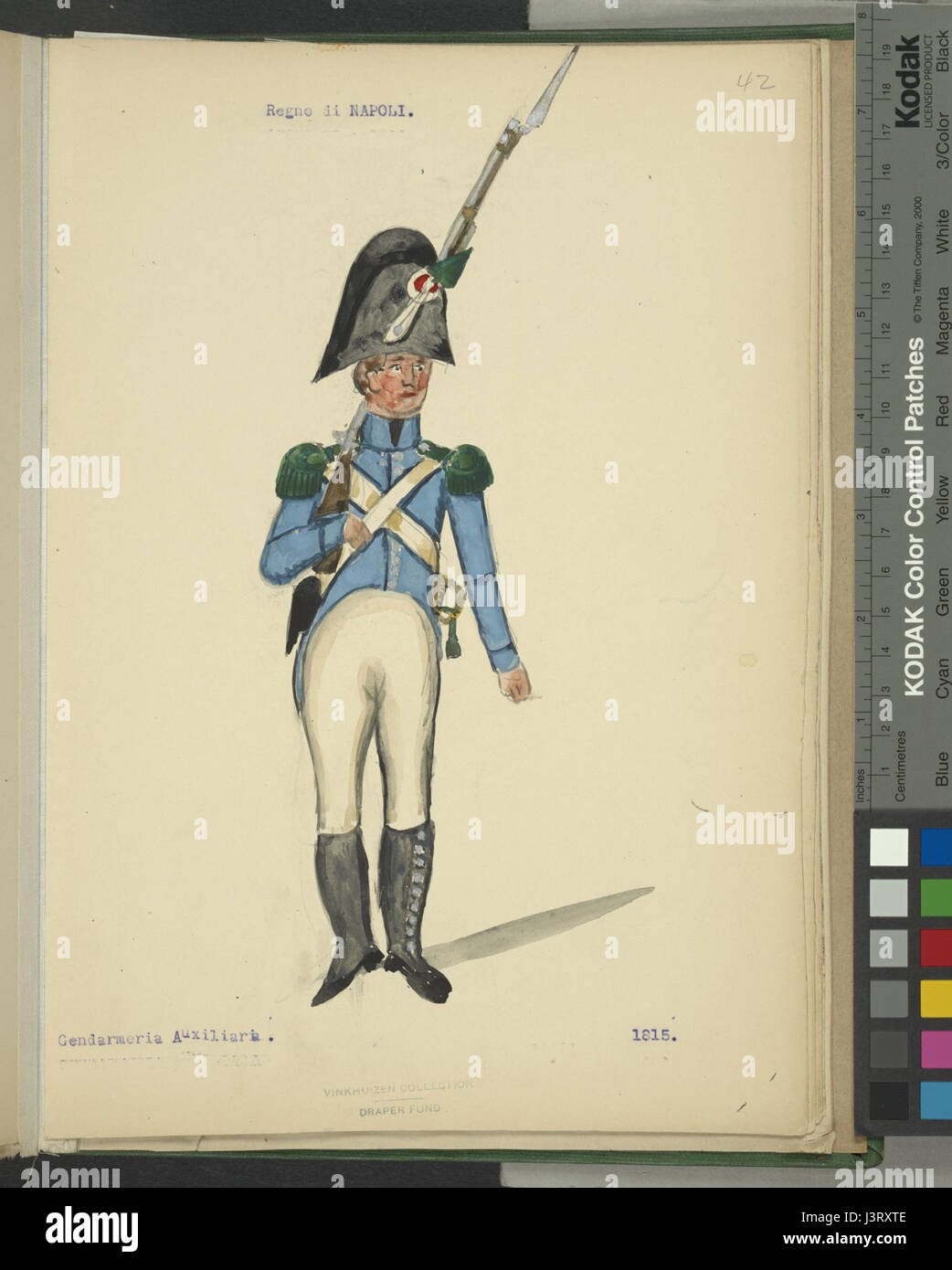 This image represents a map or document from 1815 detailing the Kingdom of the Two Sicilies ...