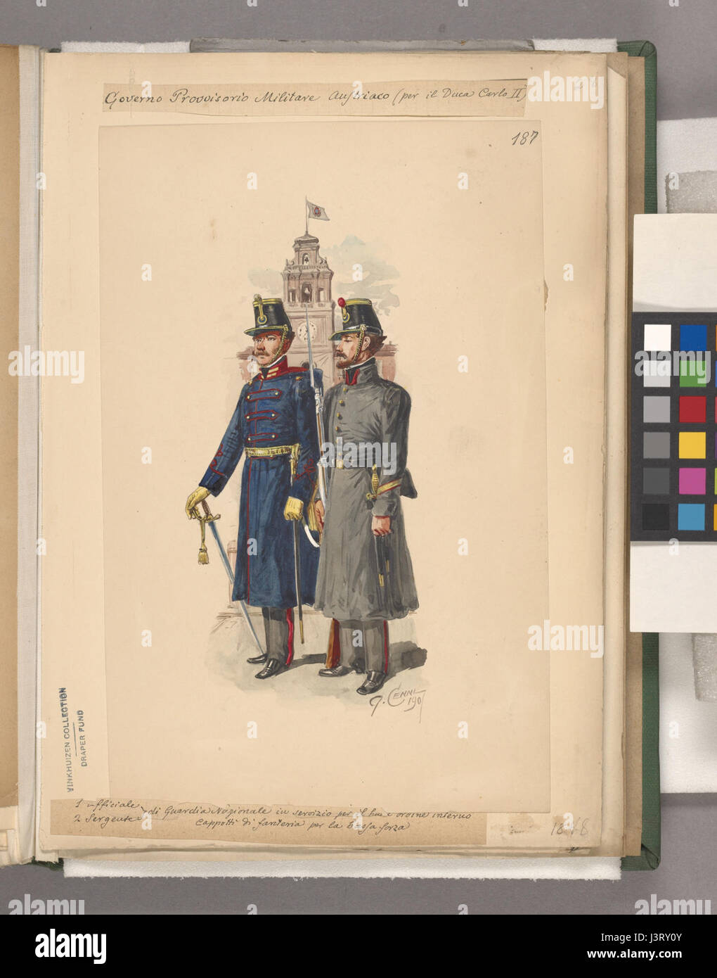 An image or document from 1848 showcasing Parma, Italy, depicting key ...