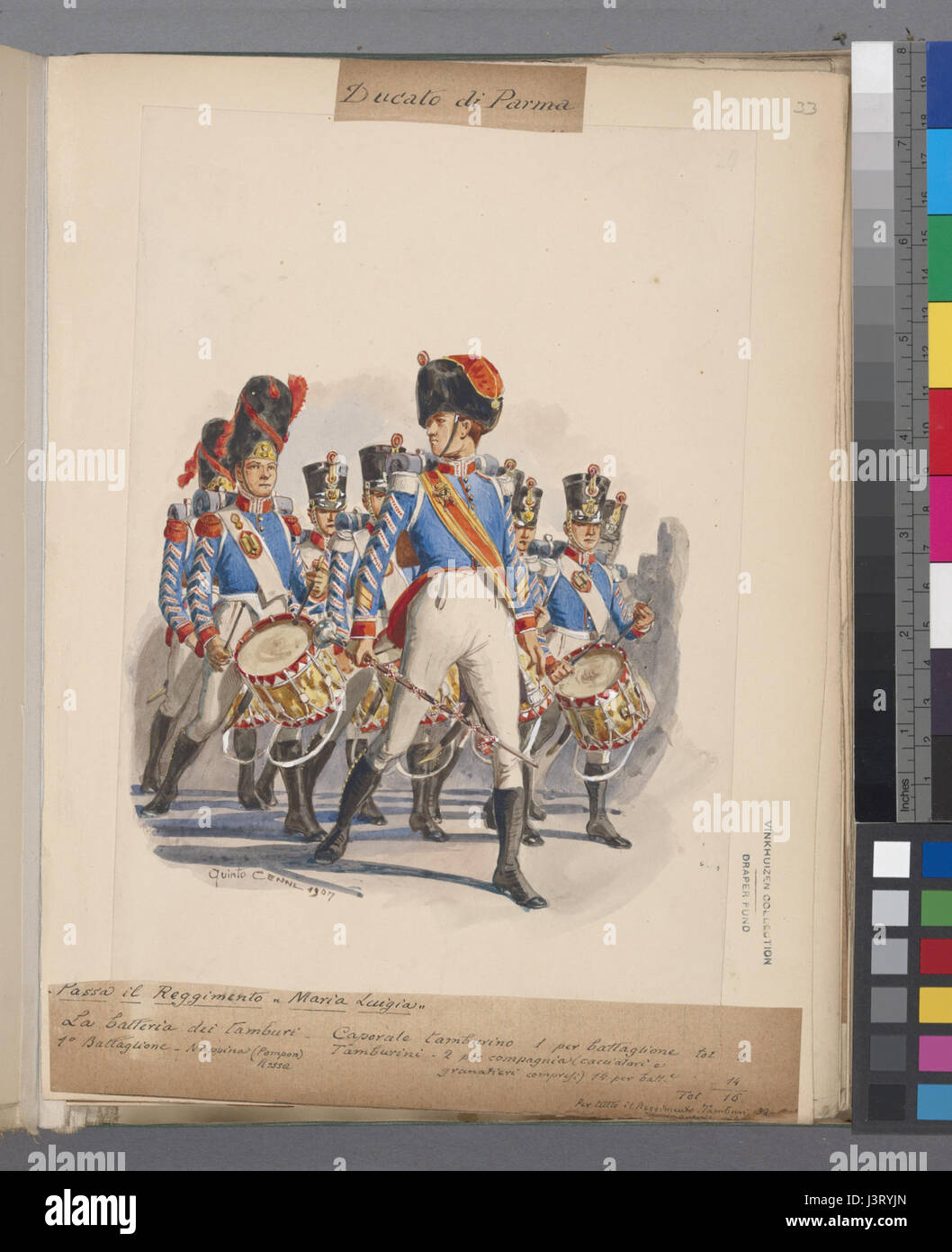 The image represents Parma, Italy, during the years 1814 to 1819. The ...