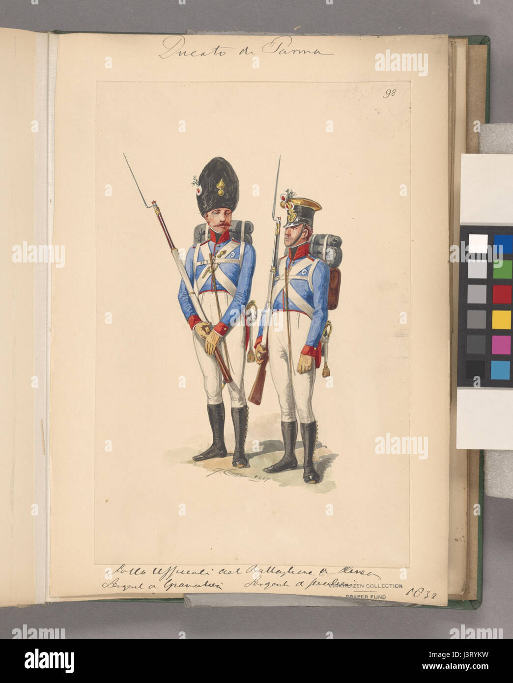 A historical map of Parma, Italy, from 1830-1835, depicting the urban ...