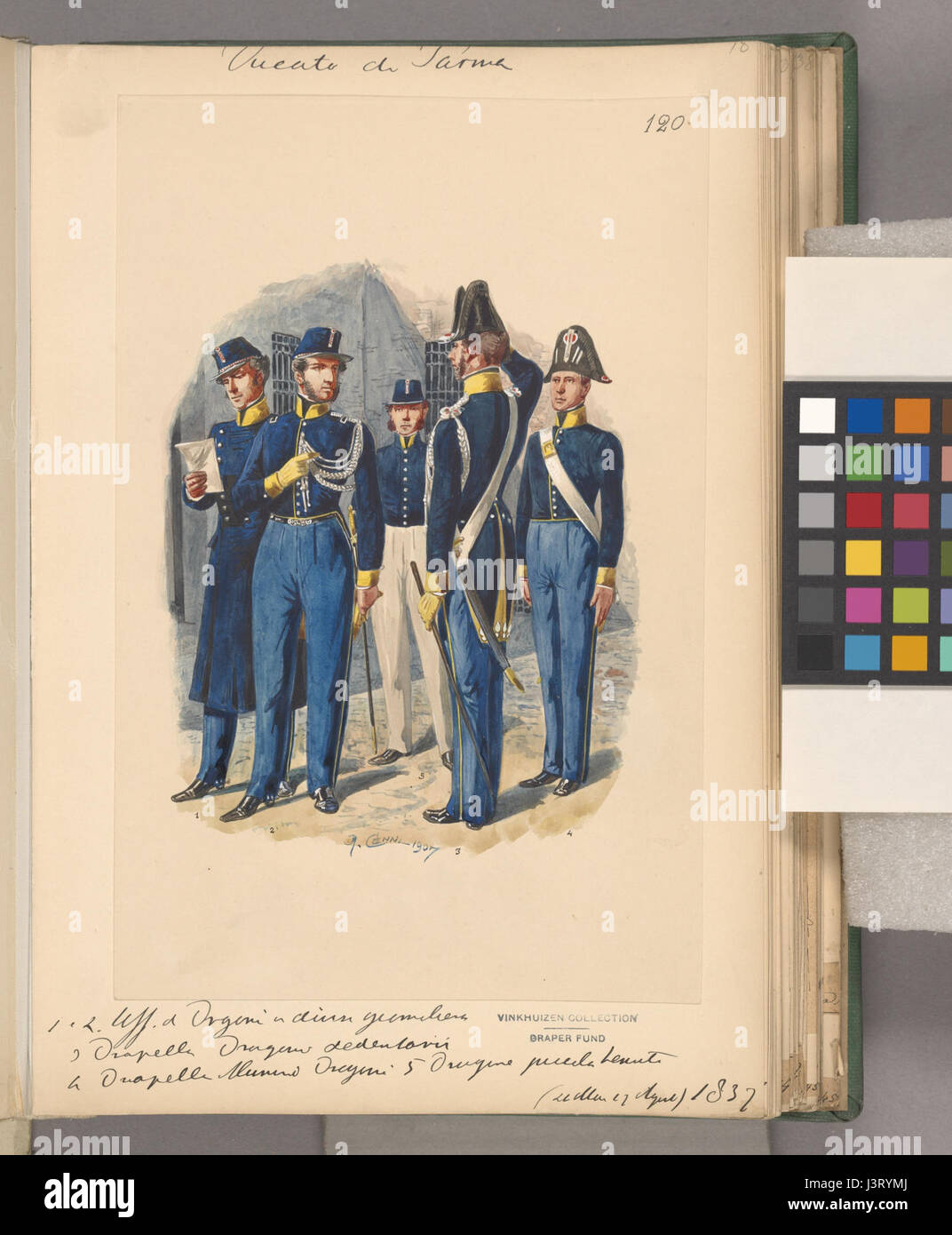 A collection of historical maps detailing the region of Parma, Italy ...