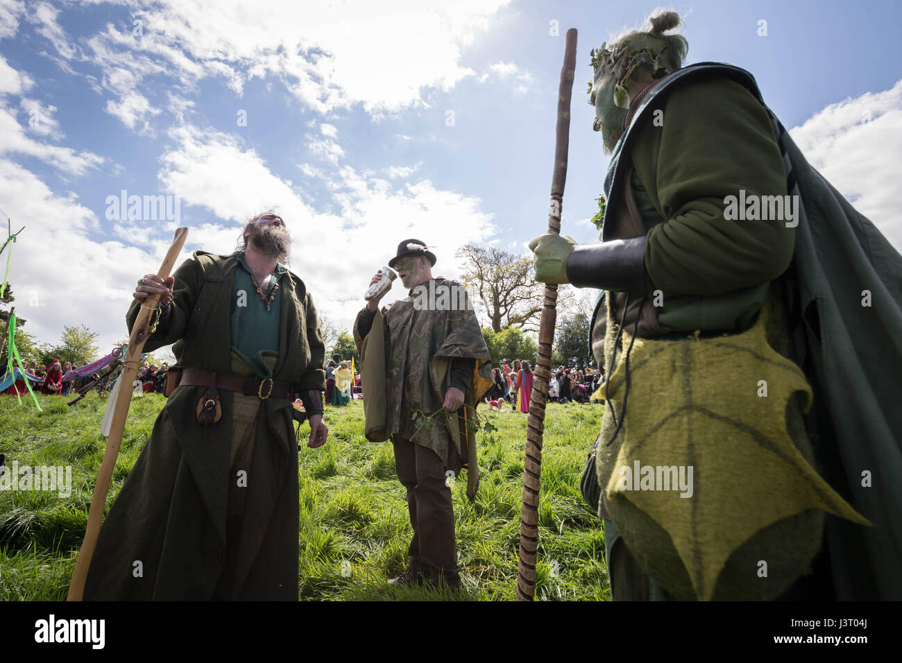 Annual Beltane celebrations on May Day in Glastonbury as part of a ...