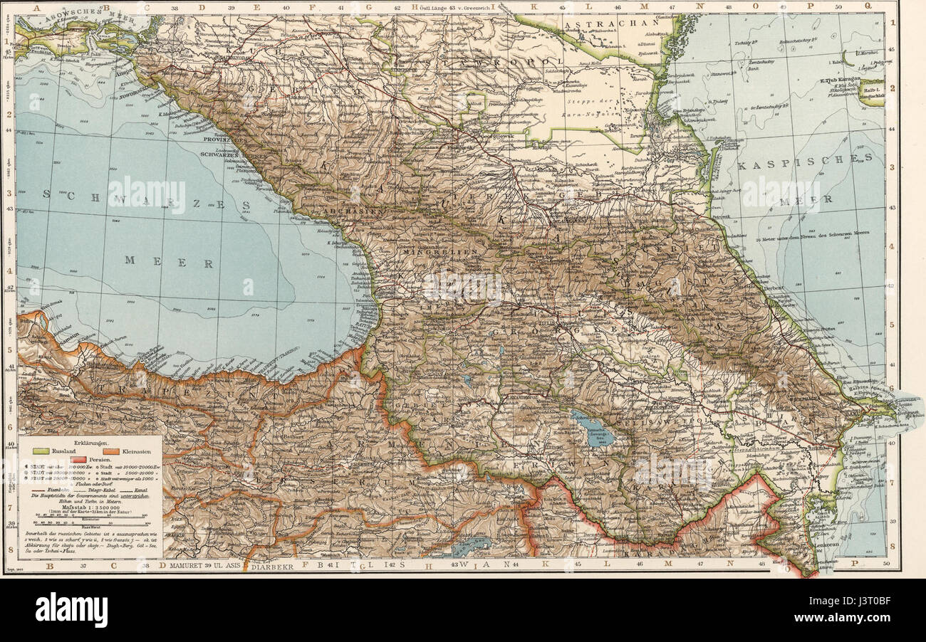 Caucasus map old hi-res stock photography and images - Alamy