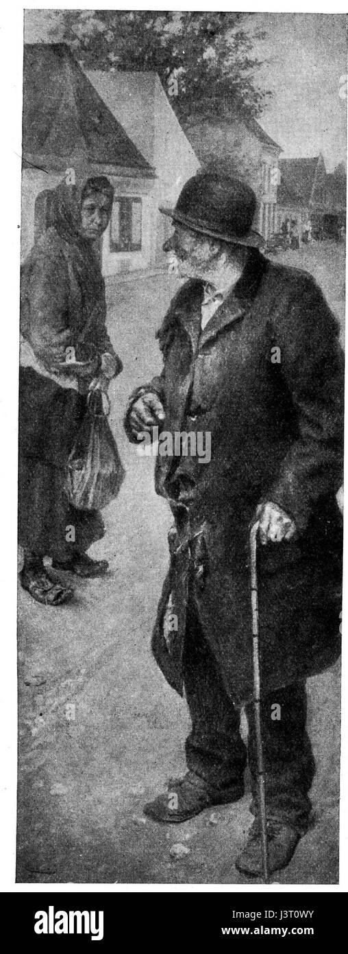 Josef Engelhart's 'Begegnung' from 1923 portrays an encounter, possibly ...