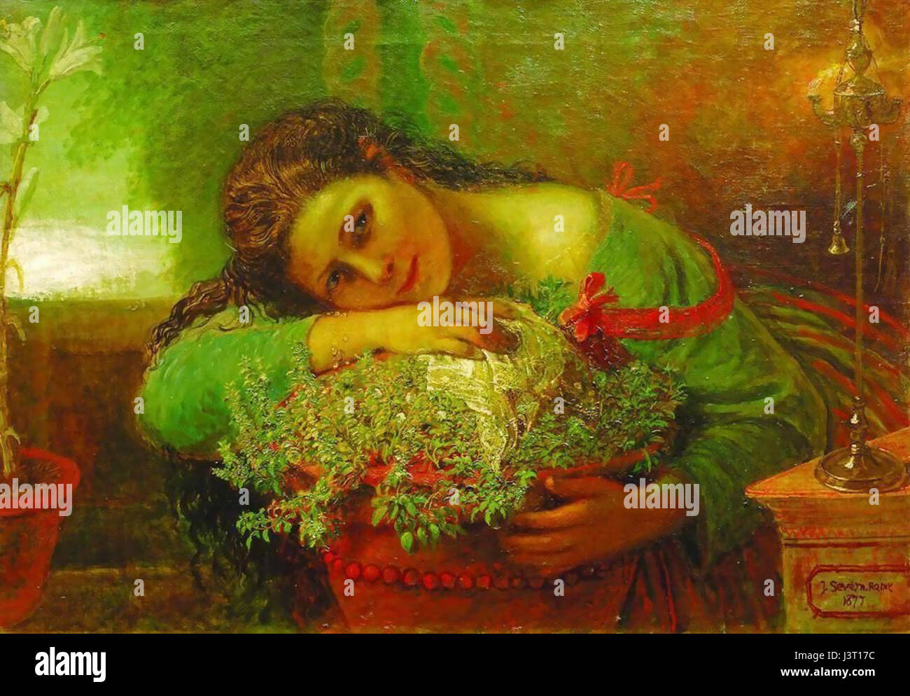 A painting titled 'Isabella and the Pot of Basil', created by Joseph ...