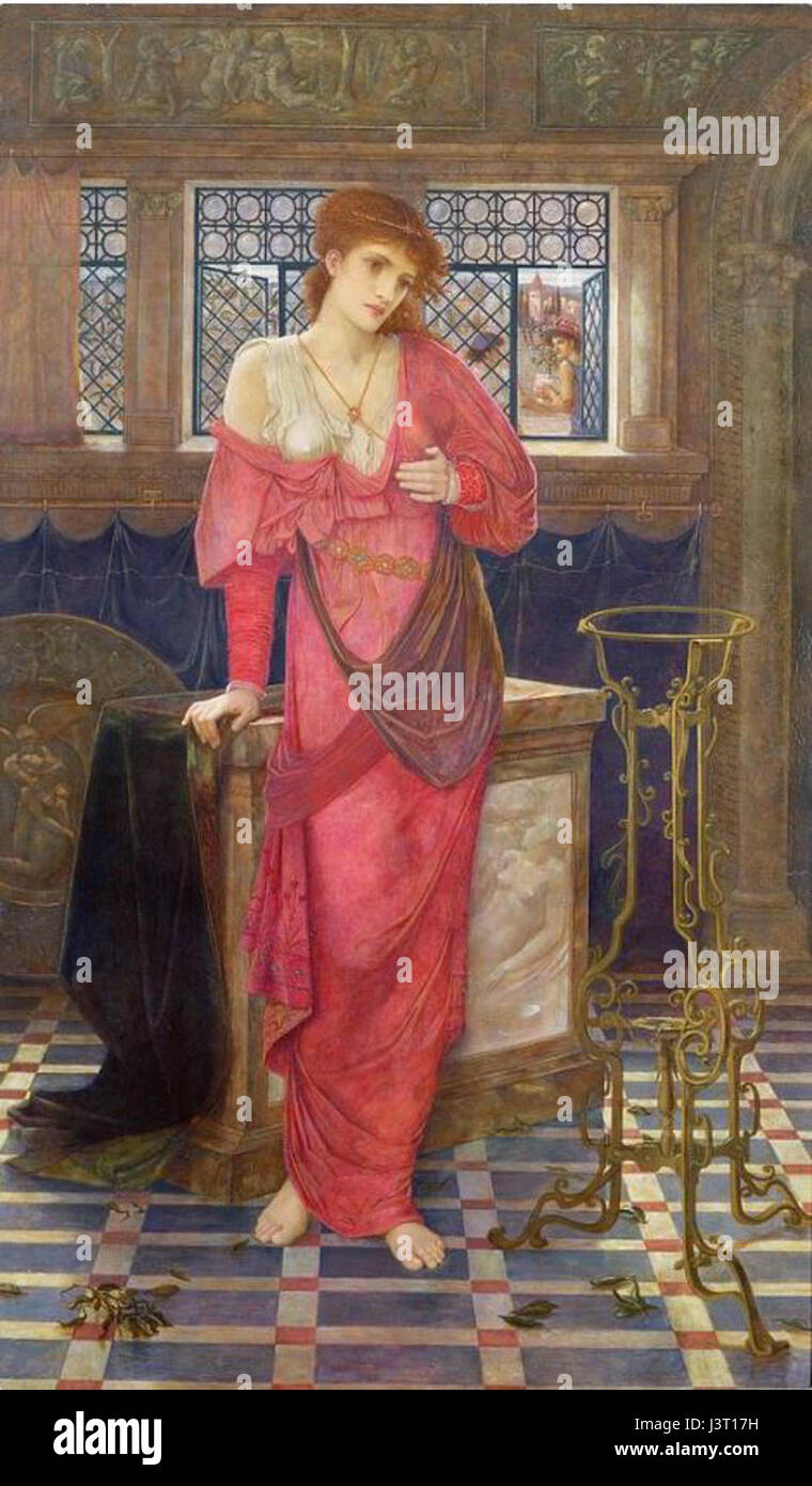 'Isabella' is a painting by J.M. Strudwick, known for its fine detail ...