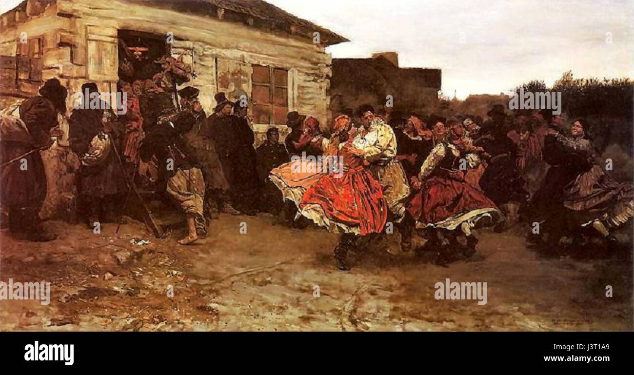 Jozef Chelmonski's painting 'Oberek' from 1878 depicts a traditional ...