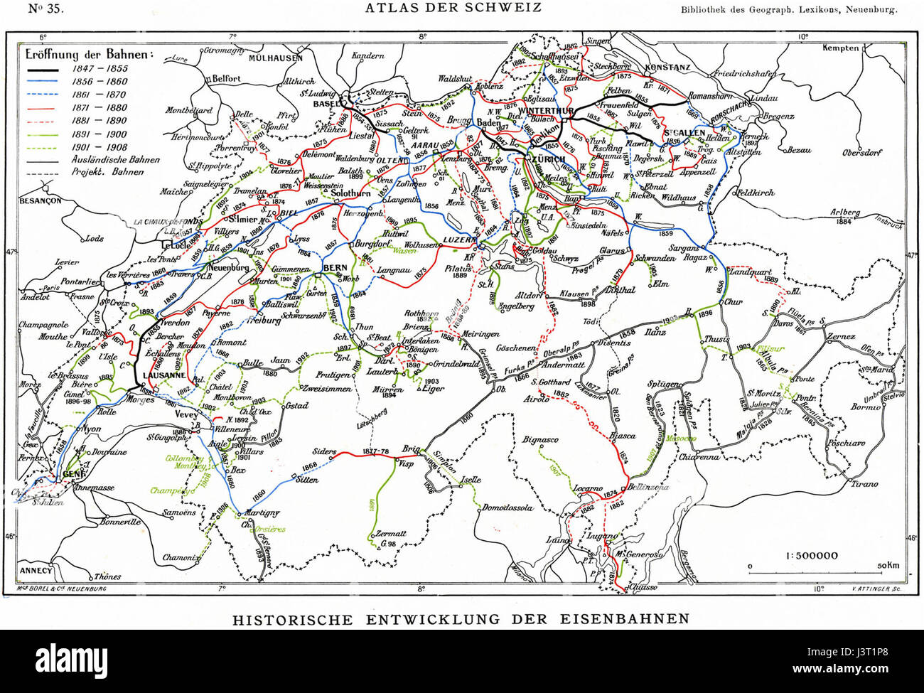 This German-language title refers to a historical map showing the ...