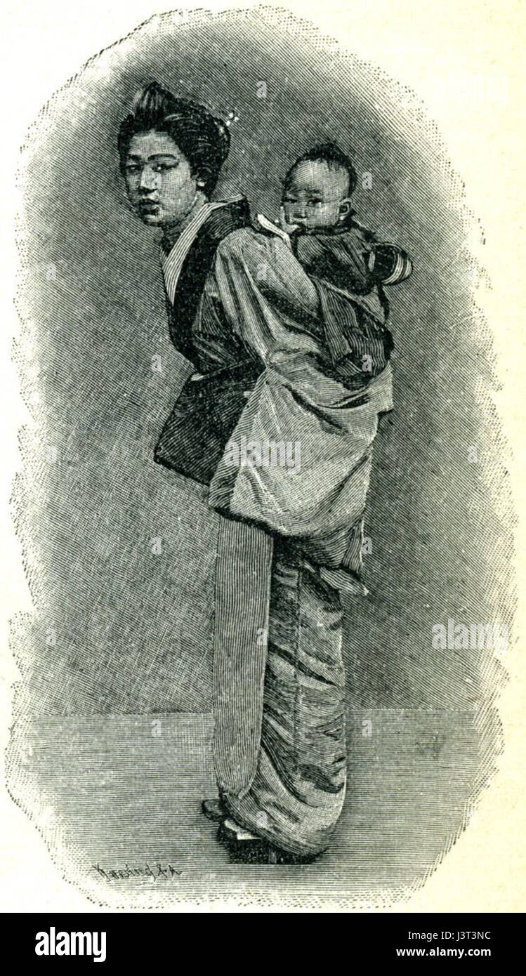 This photograph, taken before 1902, captures a traditional Japanese ...