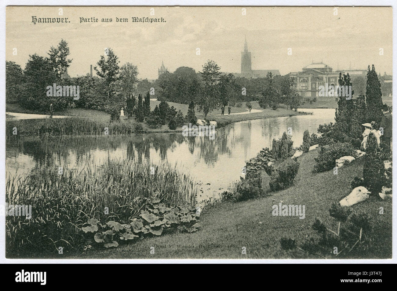 This photograph, 'PC 0942', shows a scene from Maschpark in Hannover ...