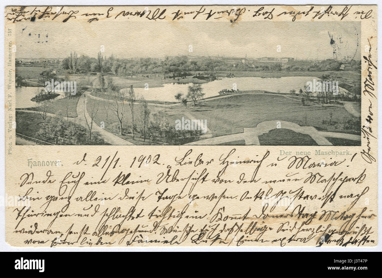 Karl F. Wunder PC 0757 Hannover. Der neue Maschpark Stock Photo - Alamy