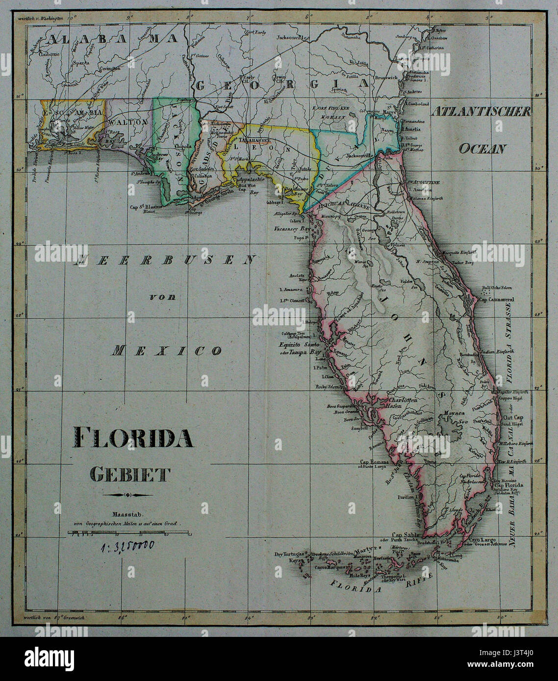 1823 map of florida hi-res stock photography and images - Alamy