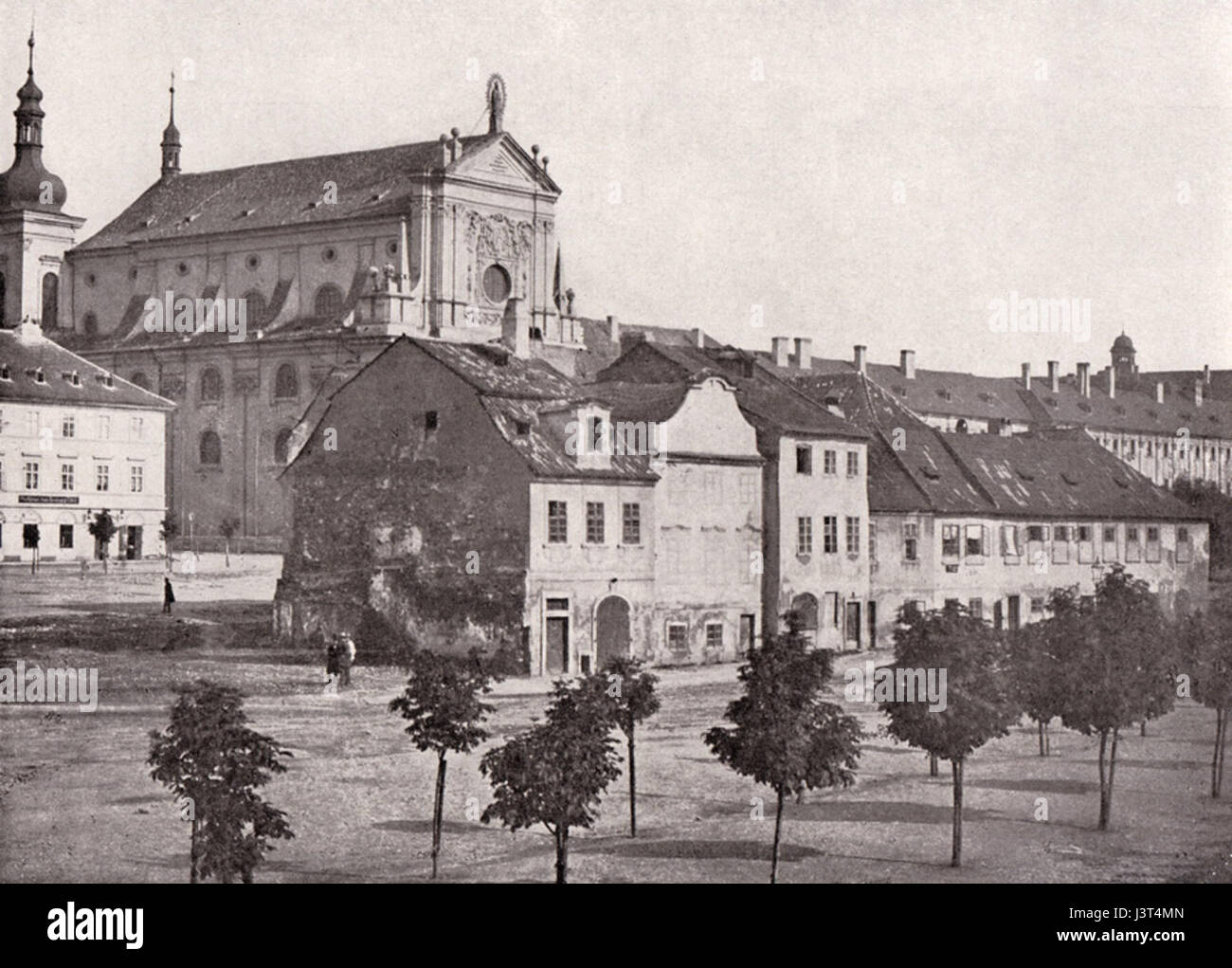 This historical photograph from 1858 shows Charles Square (Karlovo nÃ ...