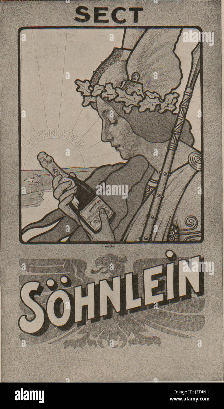 This advertisement from 'Jugend' magazine features imagery inspired by ...