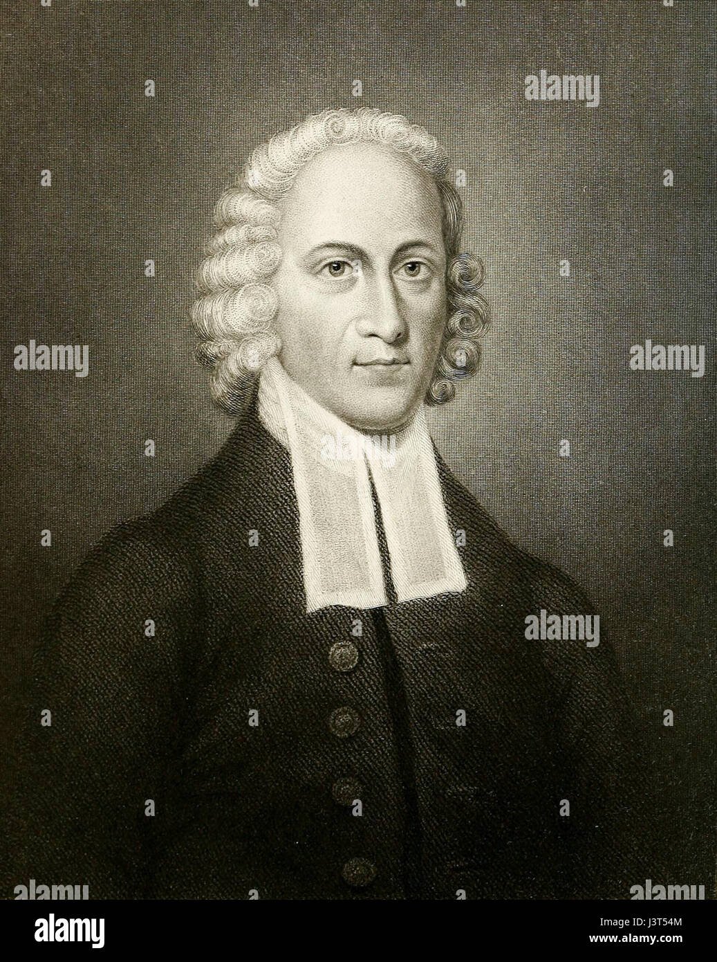 The engraving of Jonathan Edwards depicts the influential American ...