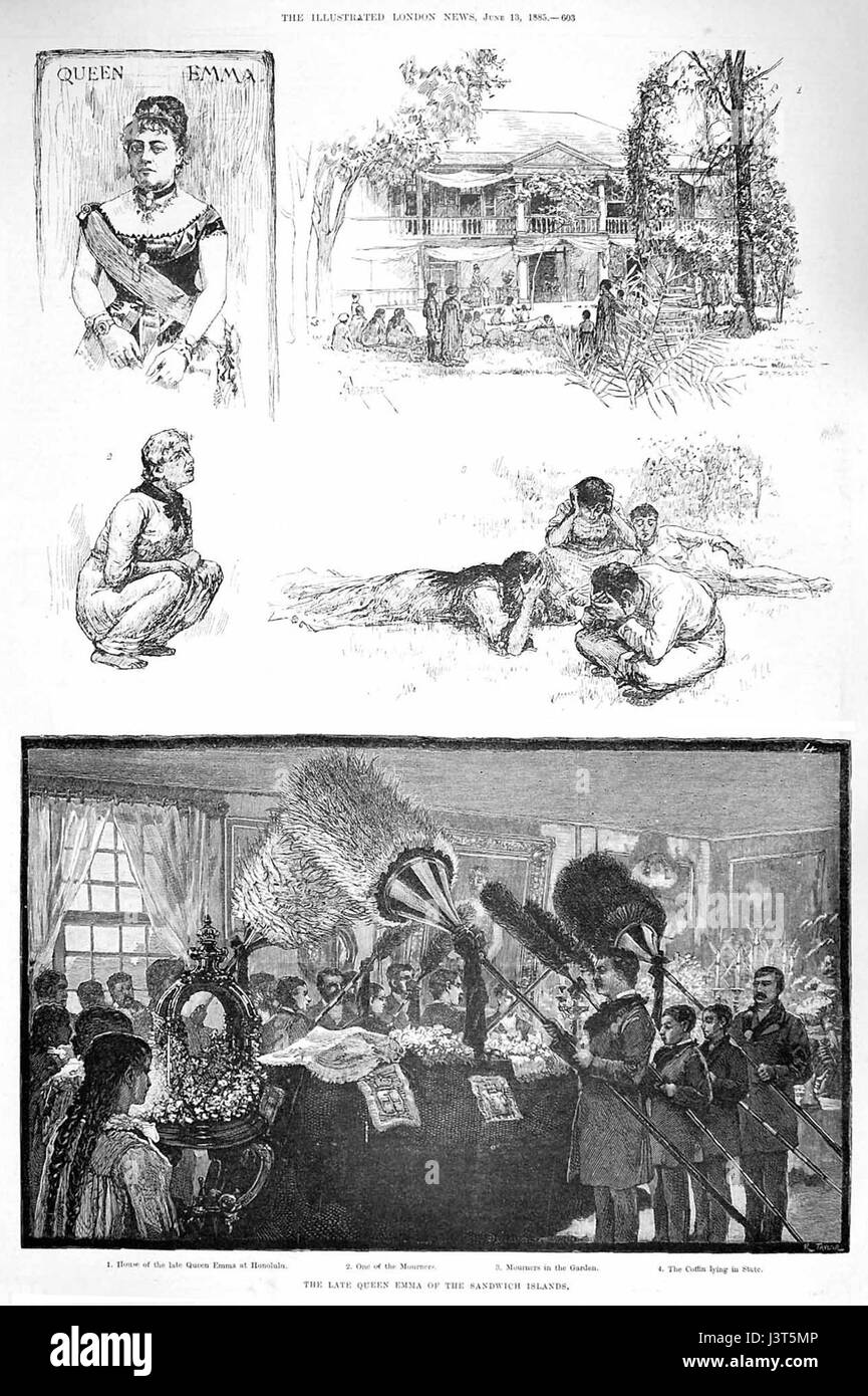Illustrated London News on the funeral of Queen Emma of Hawaii, 1885 ...