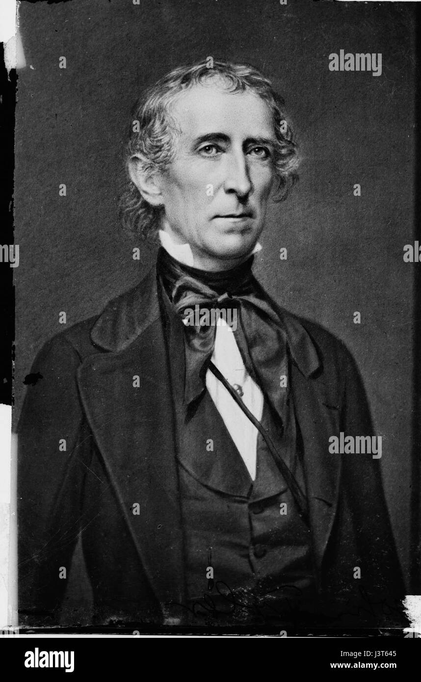 This image is a scanned portrait of John Tyler, the 10th President of ...