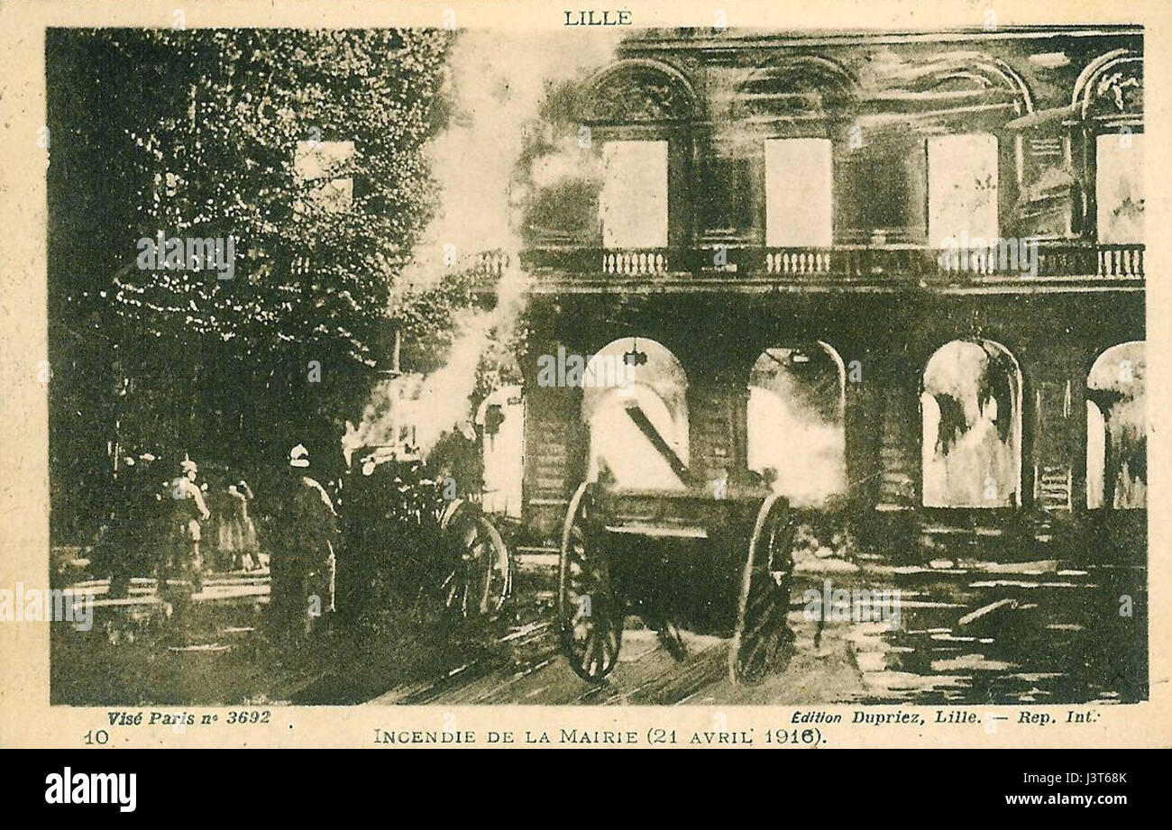 A photograph from 1916 depicting the aftermath of a fire at the town ...