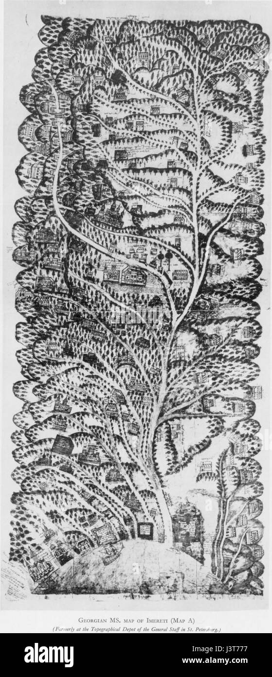 The Imereti Kingdom map from 1737 depicts the historical boundaries and ...