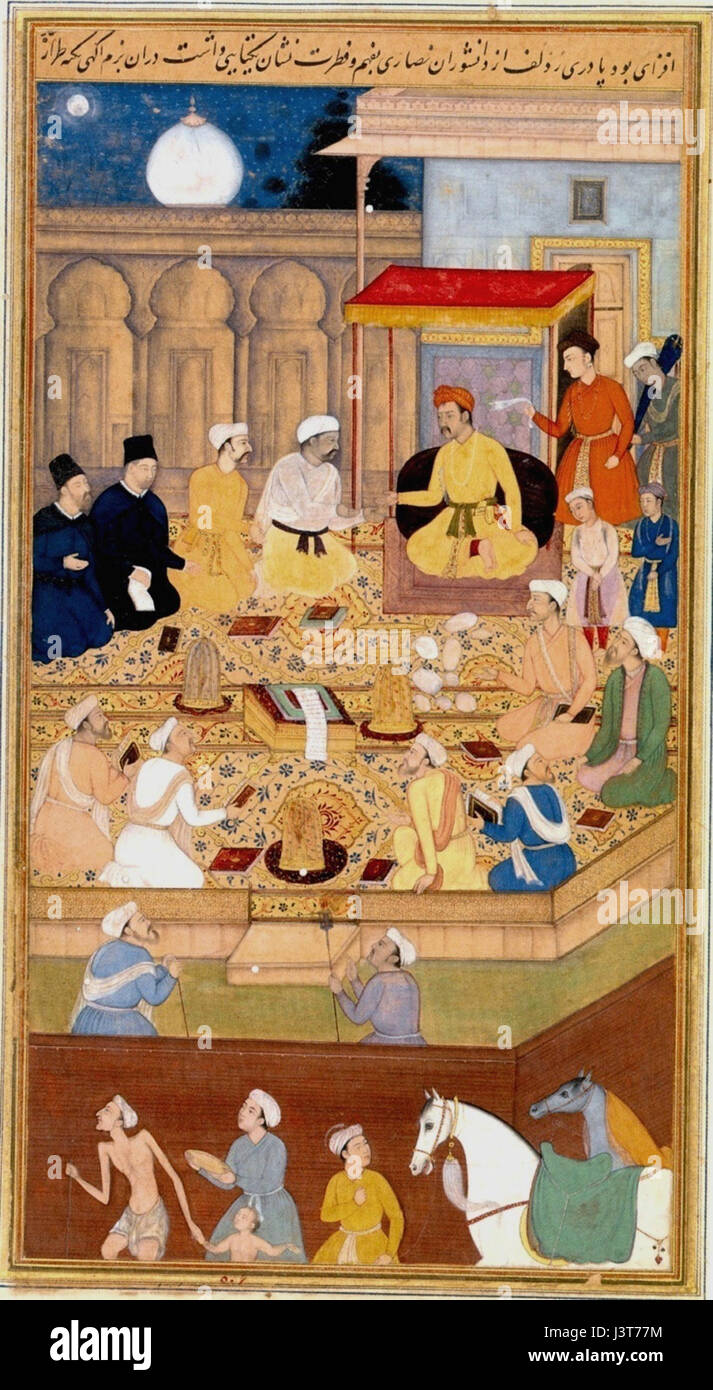 Jesuits at Akbar's court Stock Photo - Alamy