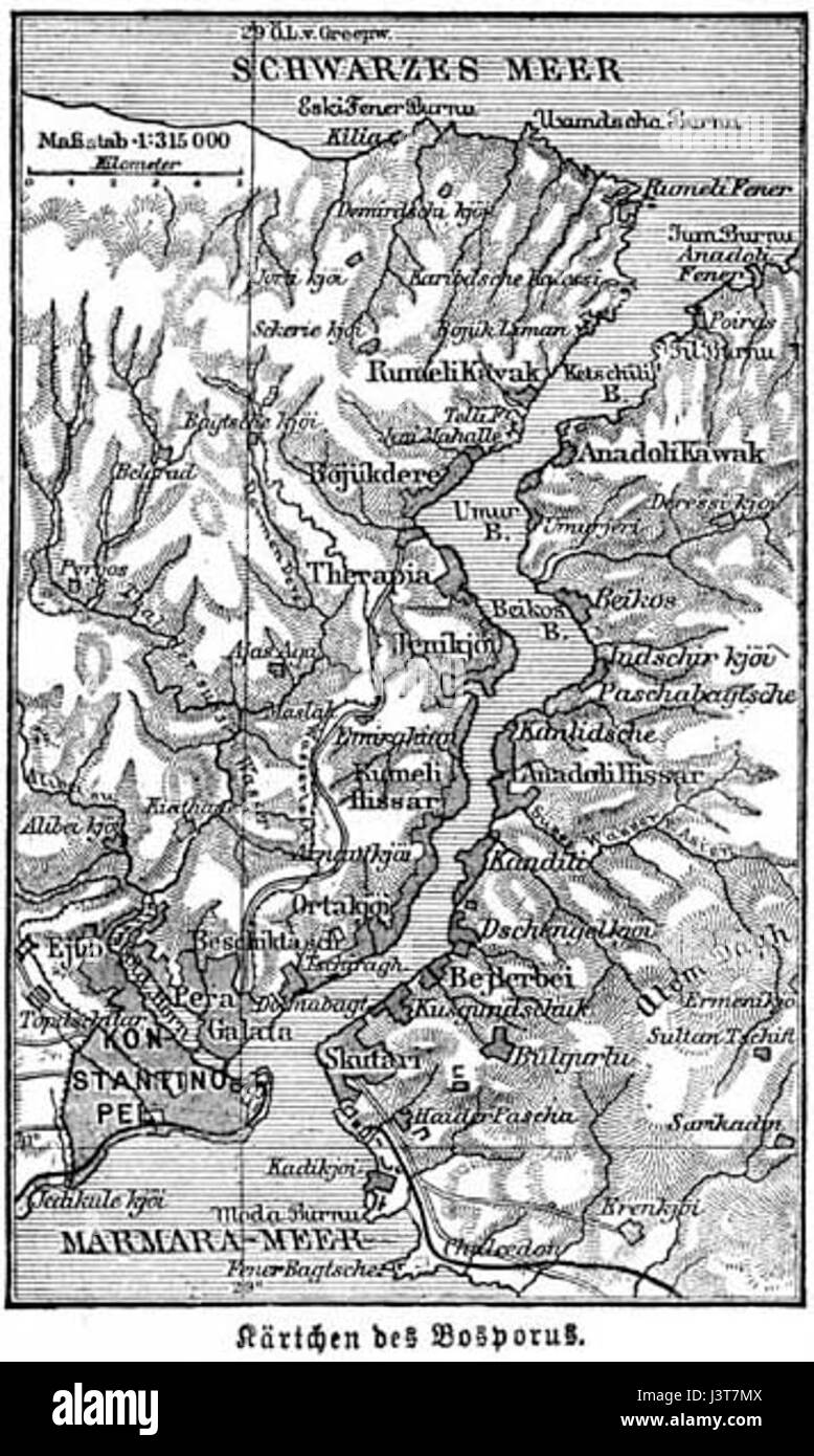 Map of bosporus strait hi-res stock photography and images - Alamy