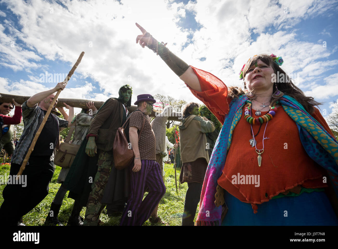 Annual Beltane celebrations on May Day in Glastonbury as part of a ...