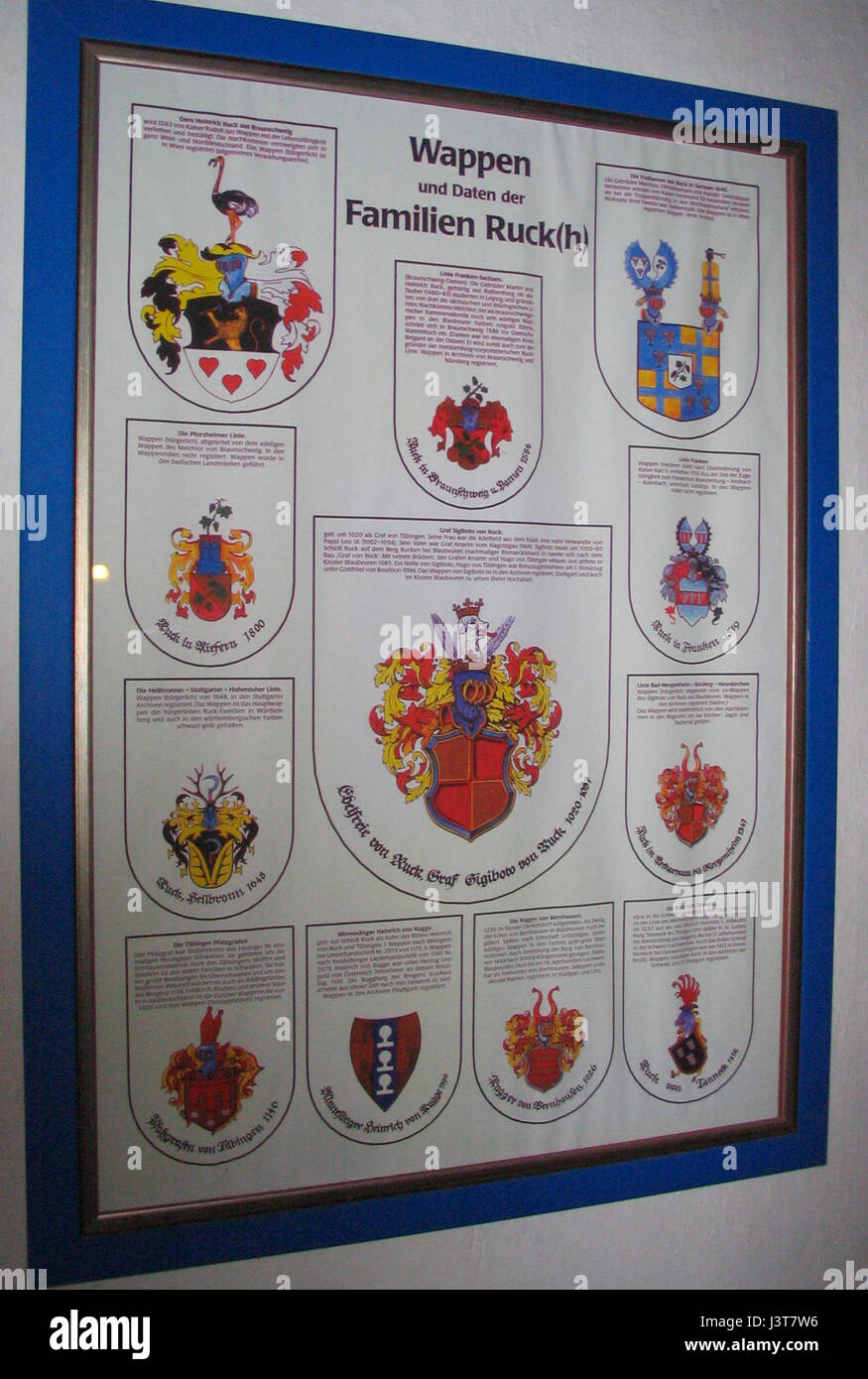 Kloster Blaubeuren, Wappen der Familien Ruck(h Stock Photo - Alamy