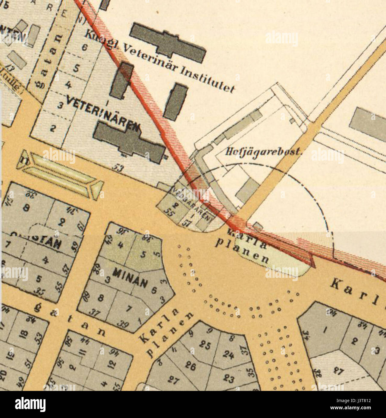 Karlaplan, photographed in 1899, shows a view of one of Stockholm's ...
