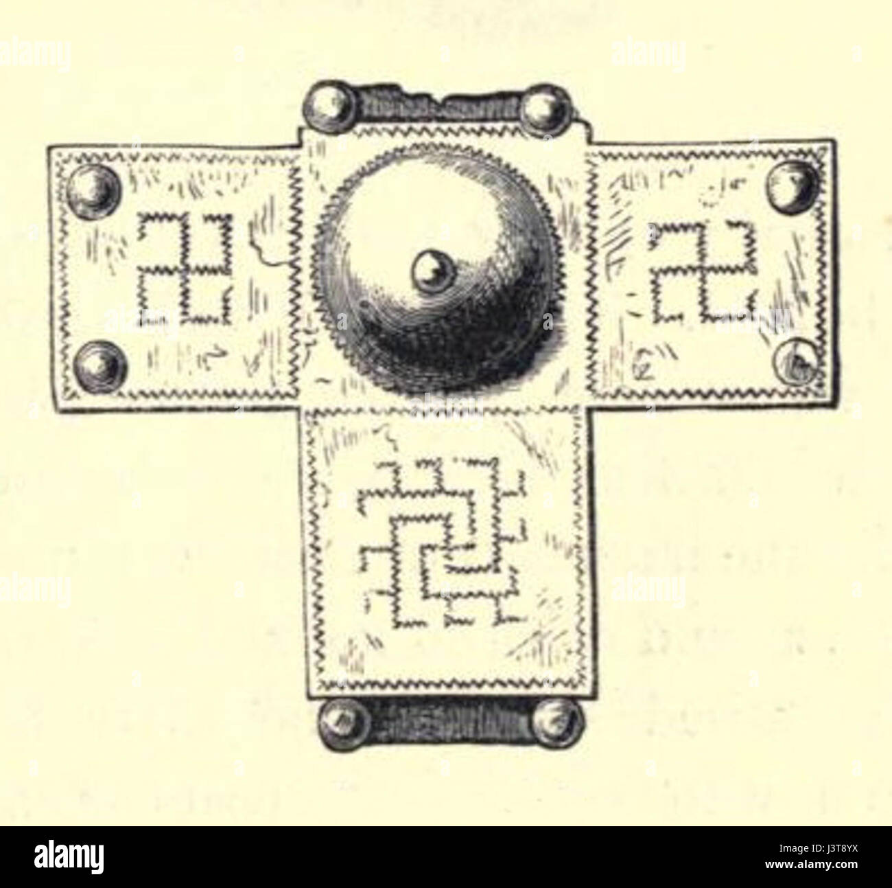 This artifact from the Iron Age shows a swastika motif used in ...