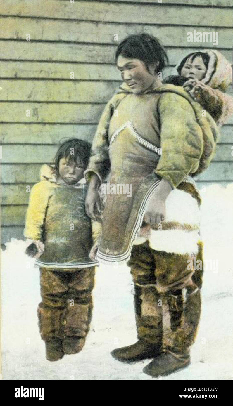 This photograph titled 'Inuite et enfants Grande rivière de la Baleine ...