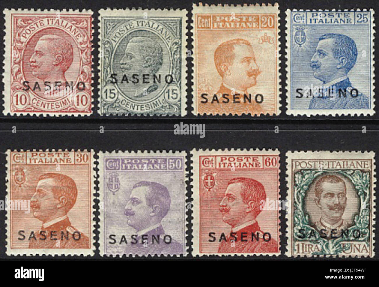 Italian stamps overprinted for Saseno 1923 Stock Photo - Alamy