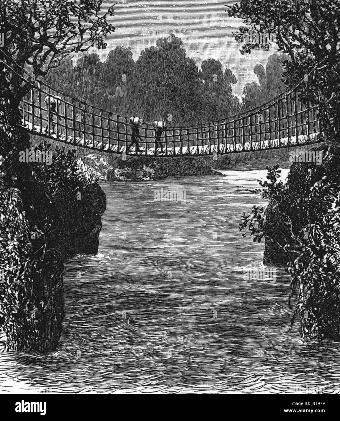 The Ituri suspension bridge, located in the Ituri region of the ...