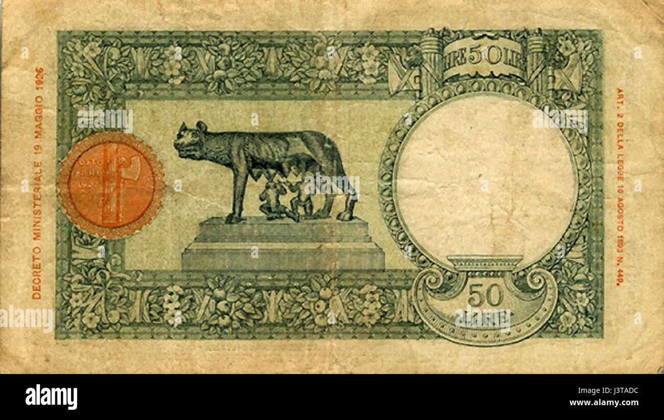 A 50 Lire coin from Italian East Africa, minted in 1939, featuring ...