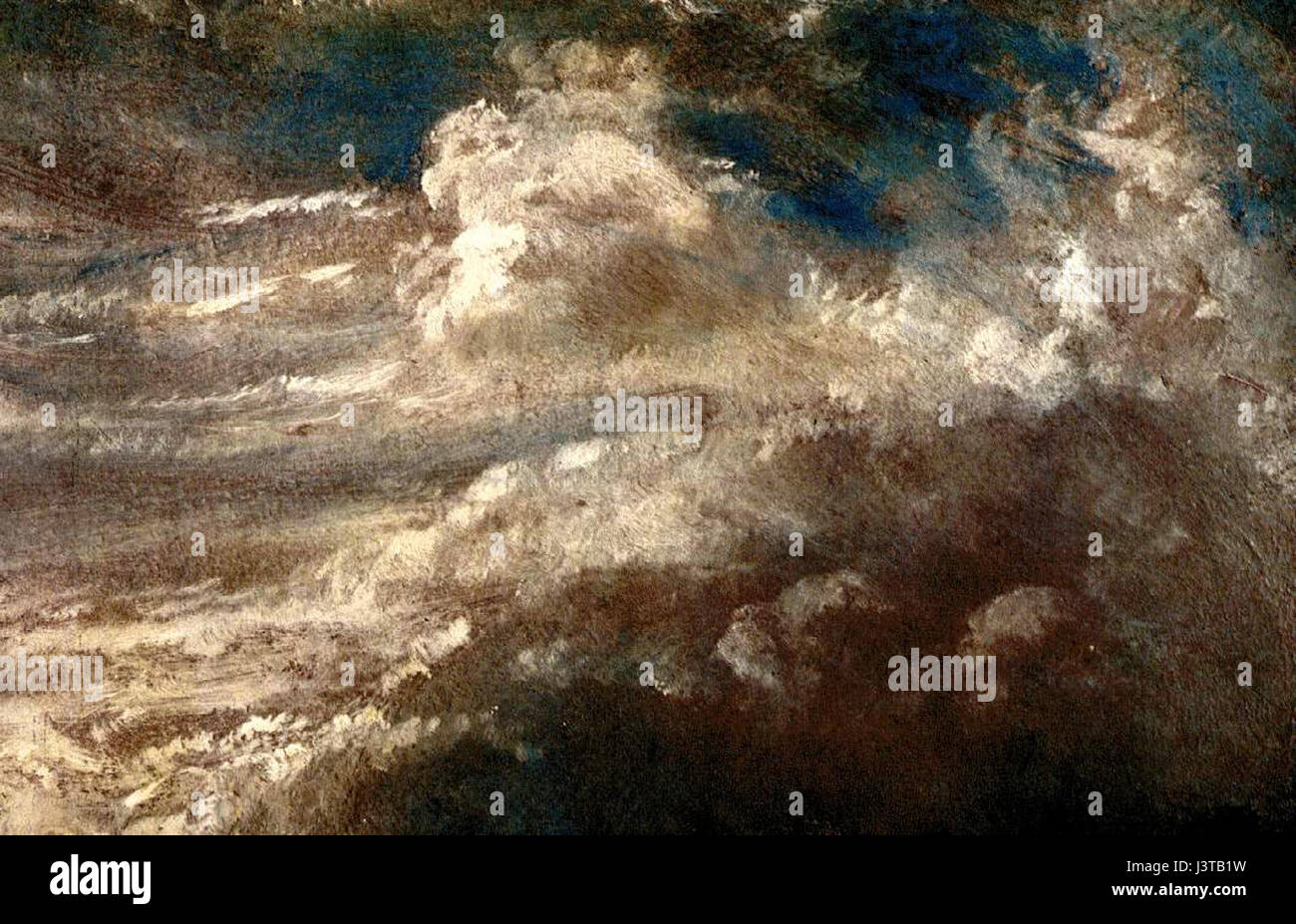 This artwork by John Constable, titled 'Nuvens,' depicts the sky filled ...